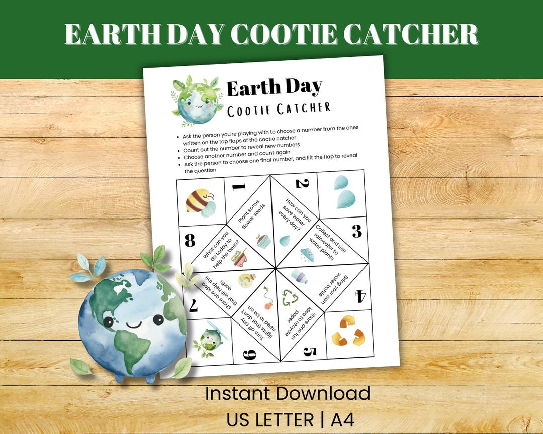 Earth Day Cootie Catcher | Earth Day Origami Fortune Teller | Earth Day ...