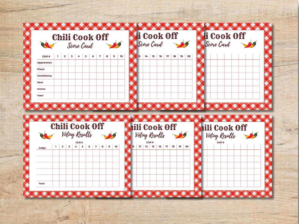 Chili Cook-off Contest Kit, Chili Cook-off Printables, Chili Cook-off ...
