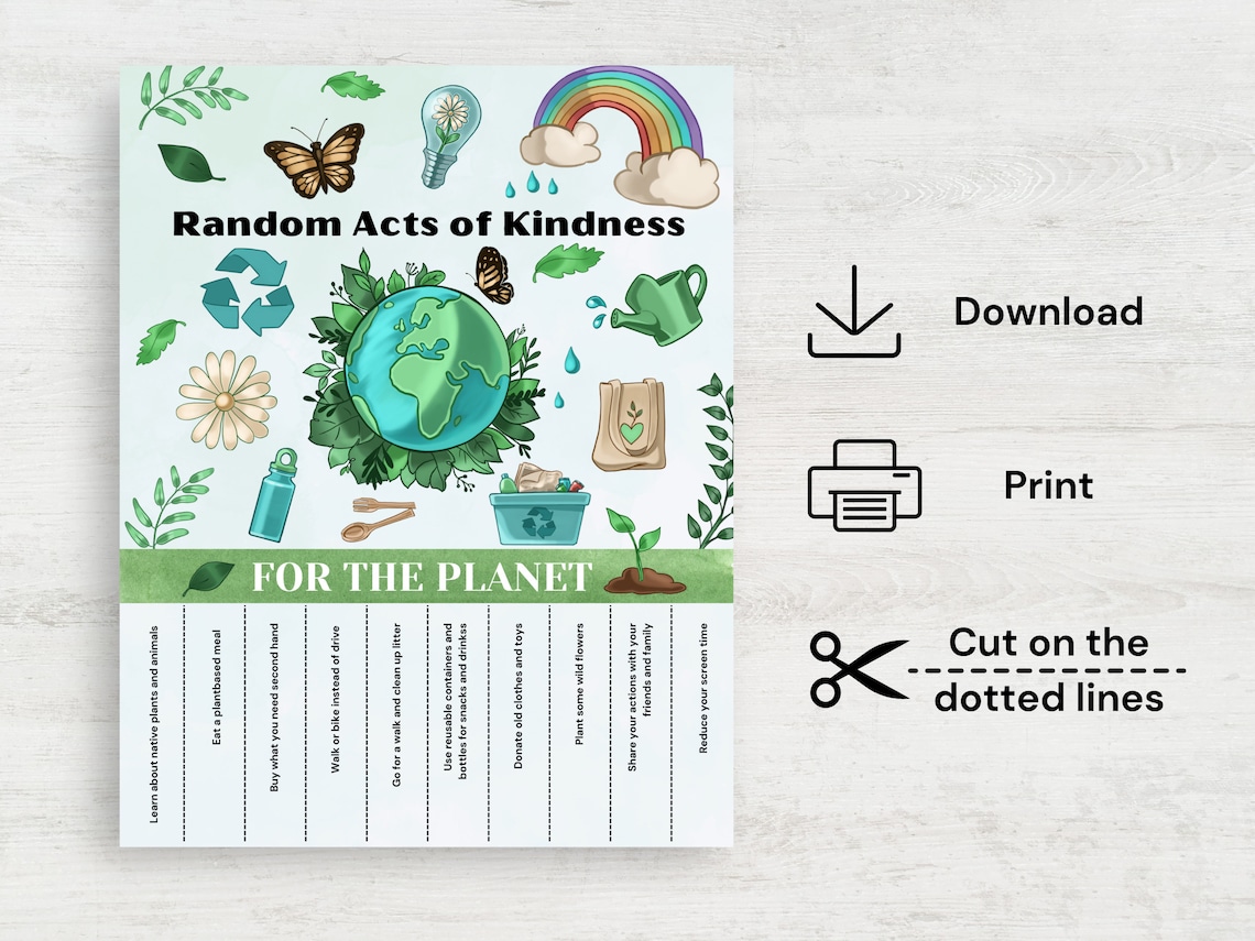 Tear-off Flyer Random Acts of Kindness for the Planet - Tear off Poster ...