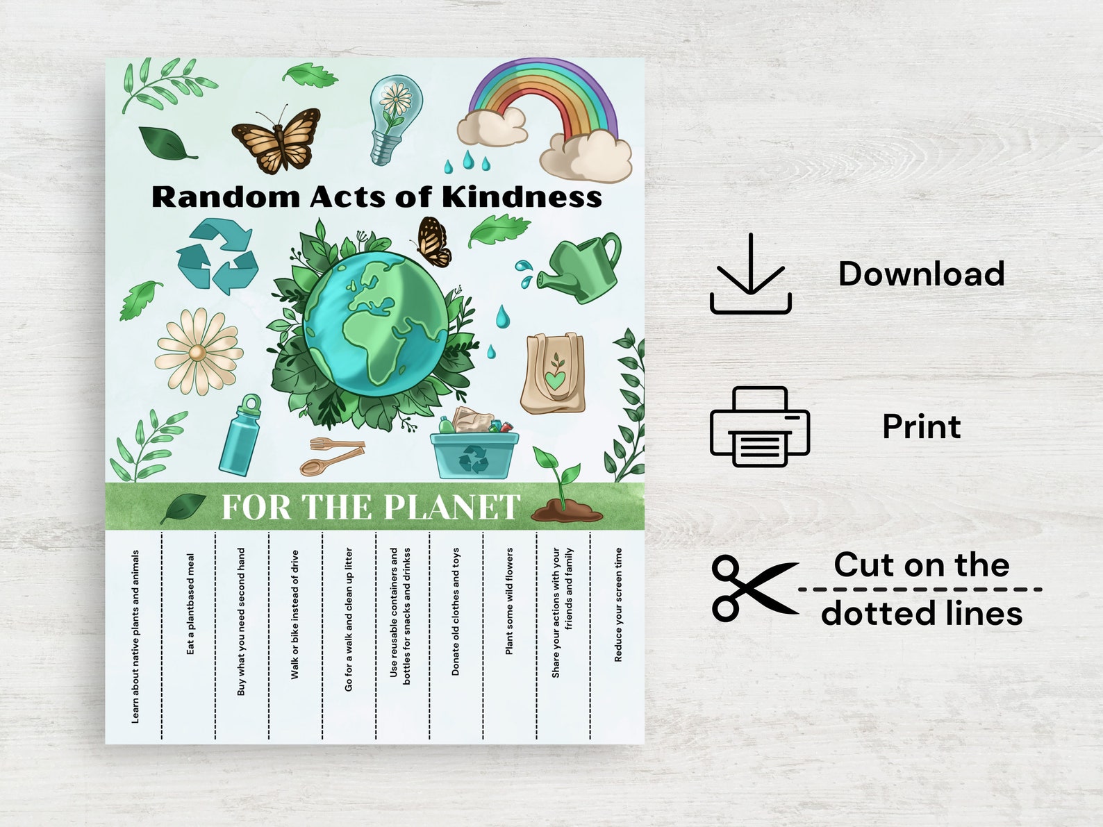 Tear-off Flyer Random Acts of Kindness for the Planet - Tear off Poster ...