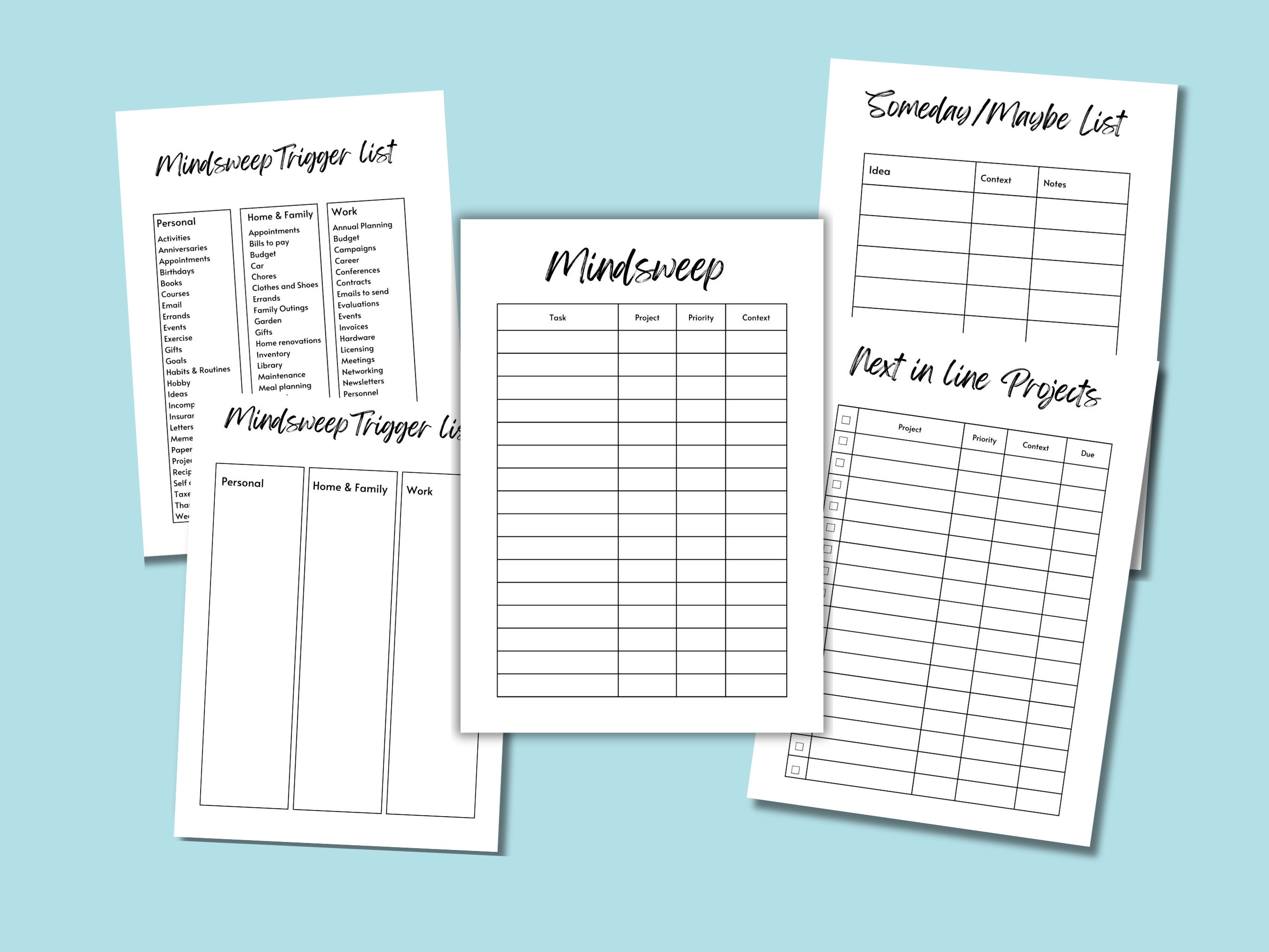 Getting Things Done Planner: GTD Planner Inserts Project Planner, Task ...