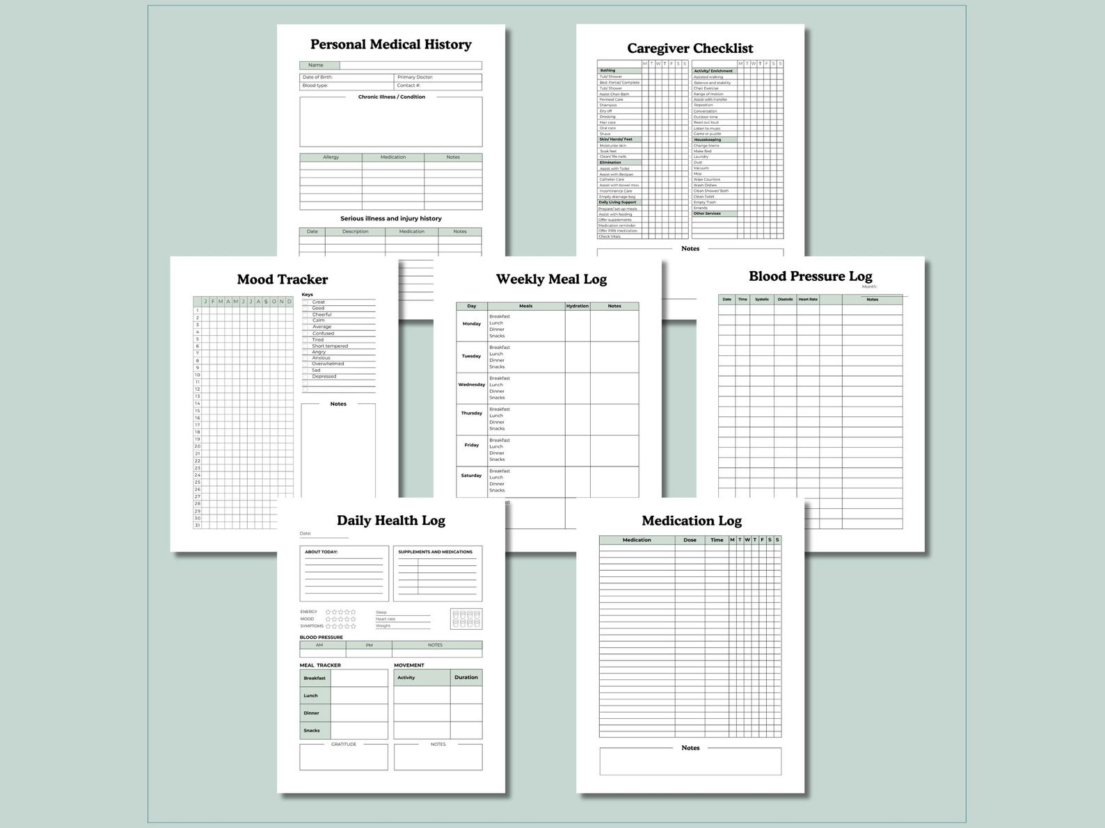 Printable Caregiver Logbook: Daily Task Checklist & Medical Tracker ...