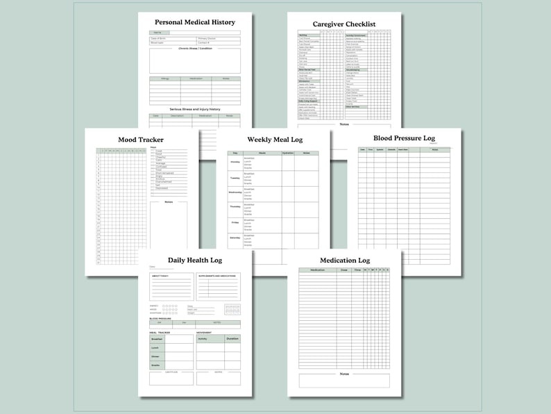 Printable Caregiver Logbook: Daily Task Checklist & Medical Tracker ...