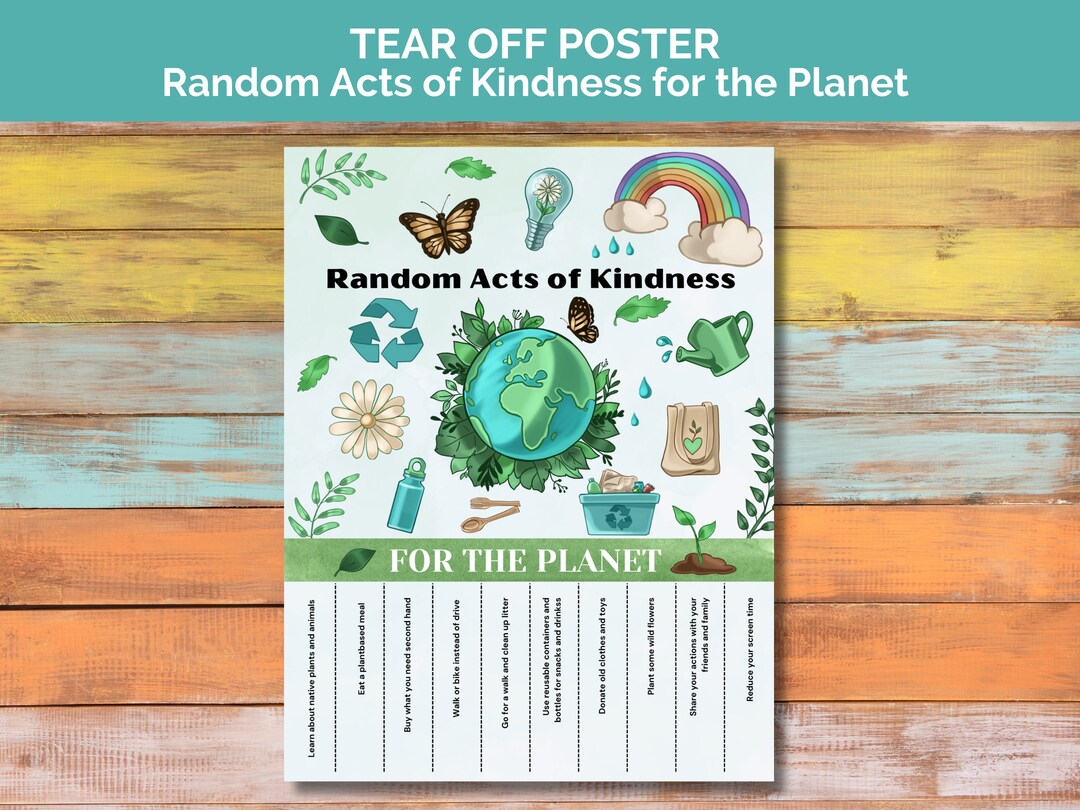 Tear-off Flyer Random Acts of Kindness for the Planet - Tear off Poster ...