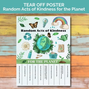 Earth Day Kindness Tear-off Flyer: Planet Activity (digital Download ...