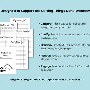 Getting Things Done Planner: GTD Planner Inserts; Project Planner, Task ...