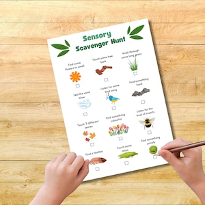 Printable Outdoor Sensory Scavenger Hunt Set Sensory Play Scavenger ...