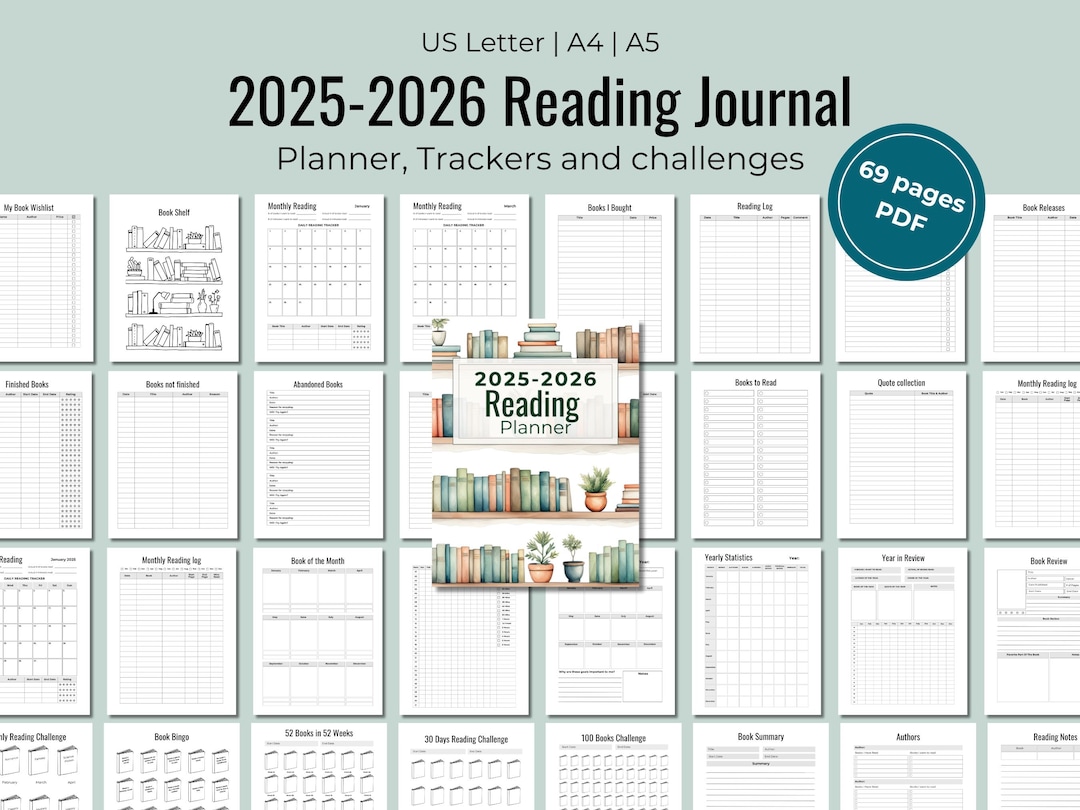 Printable 2025-2026 Reading Tracker Journal | Reading Log | Book ...