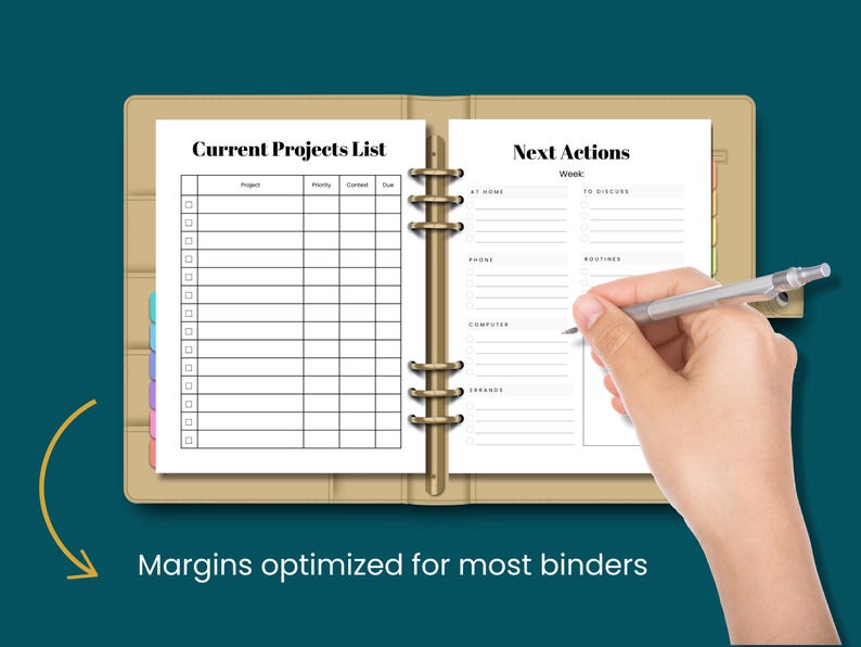 Getting Things Done Planner: GTD Planner Inserts | Project Management ...