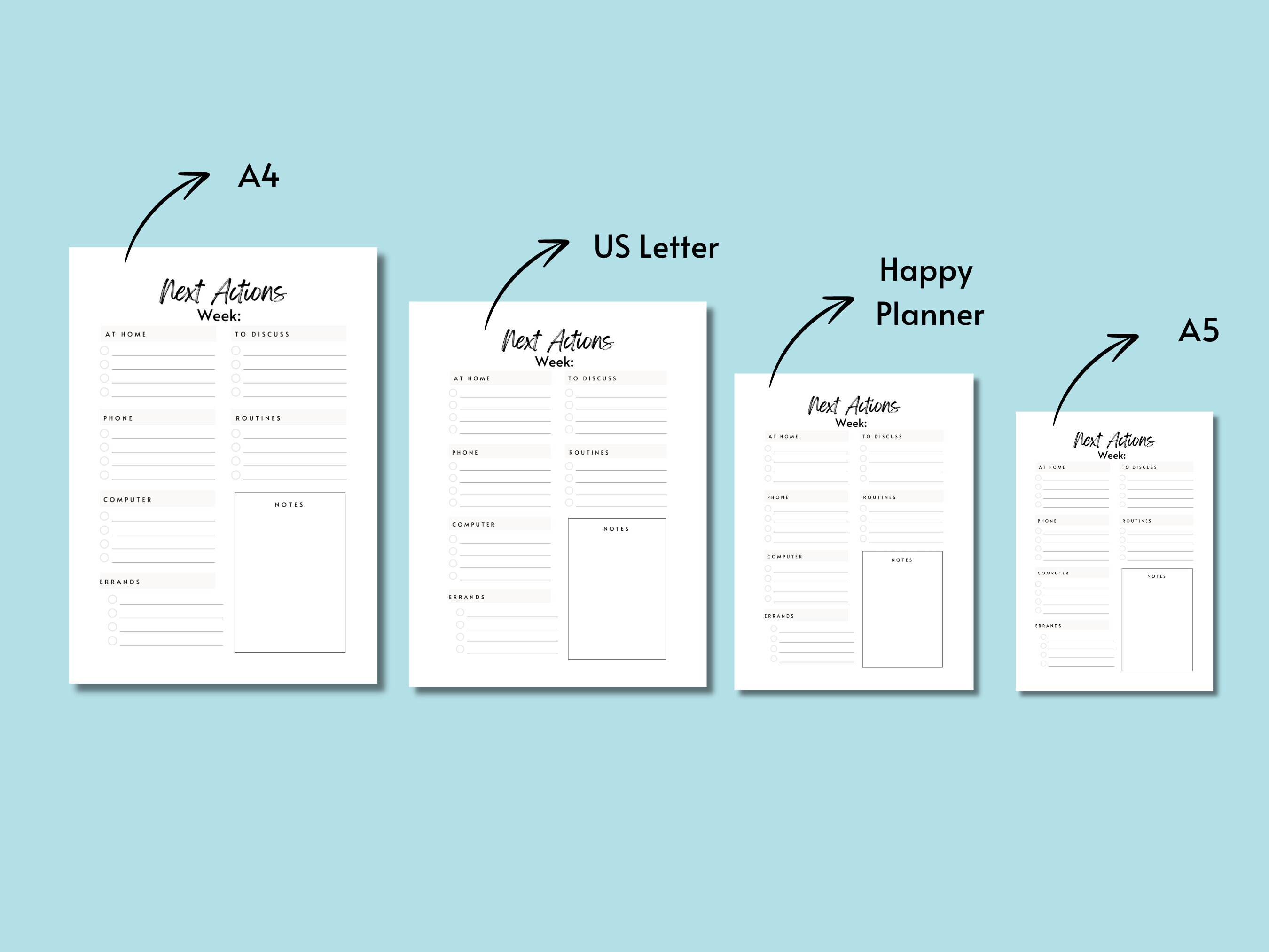 Getting Things Done Planner: GTD Planner Inserts Project Planner, Task ...