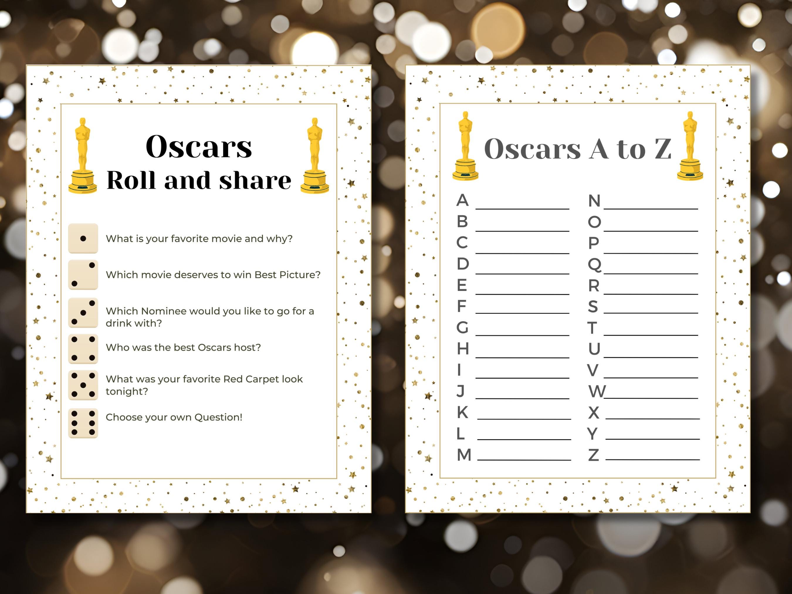 Printable Oscars Game Bundle | Academy Awards Bingo Cards | - Etsy