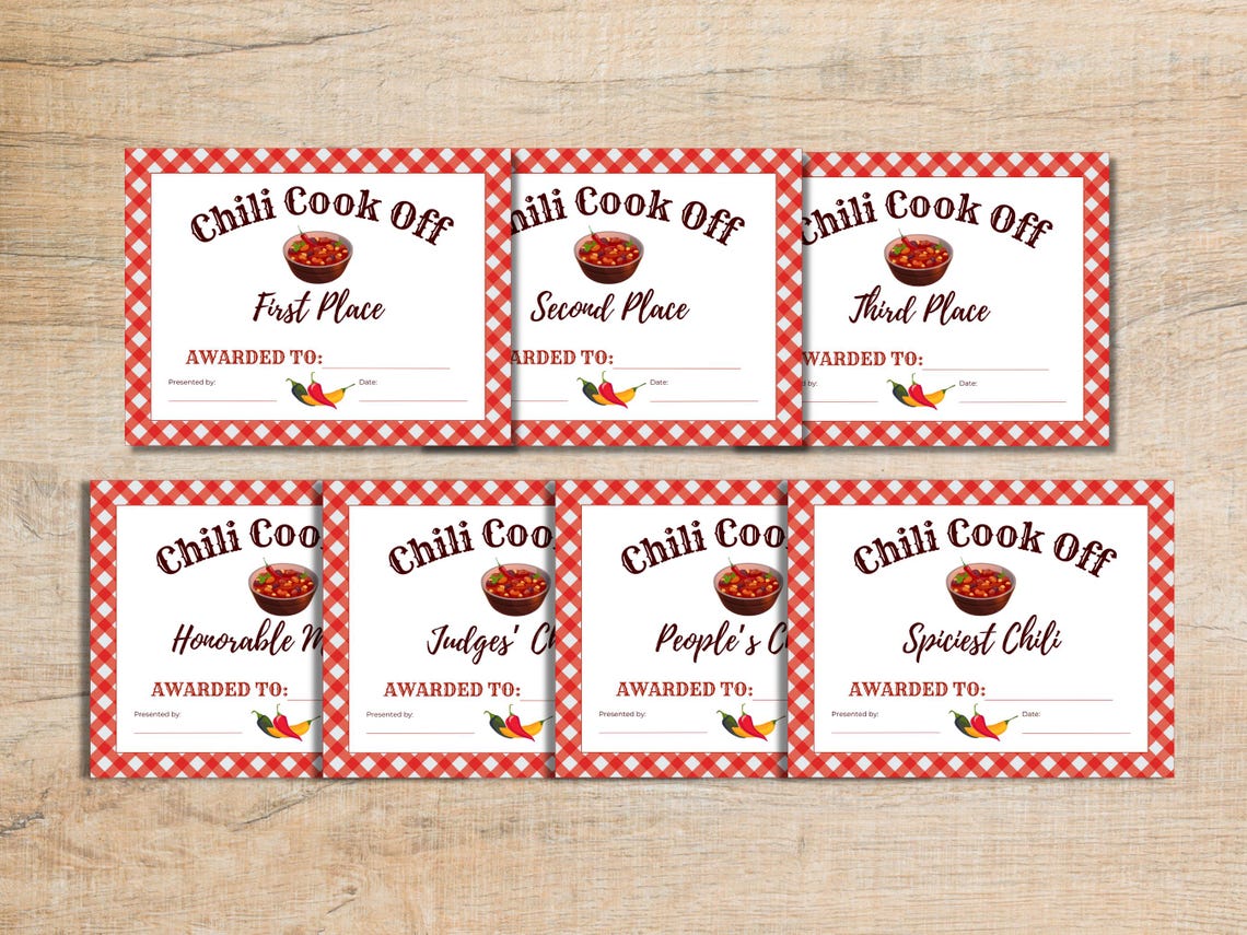 Chili Cook-off Contest Kit, Chili Cook-off Printables, Chili Cook-off ...
