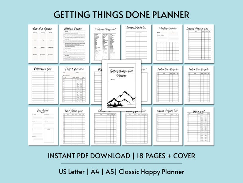 Getting Things Done Planner: GTD Planner Inserts; Project Planner, Task ...