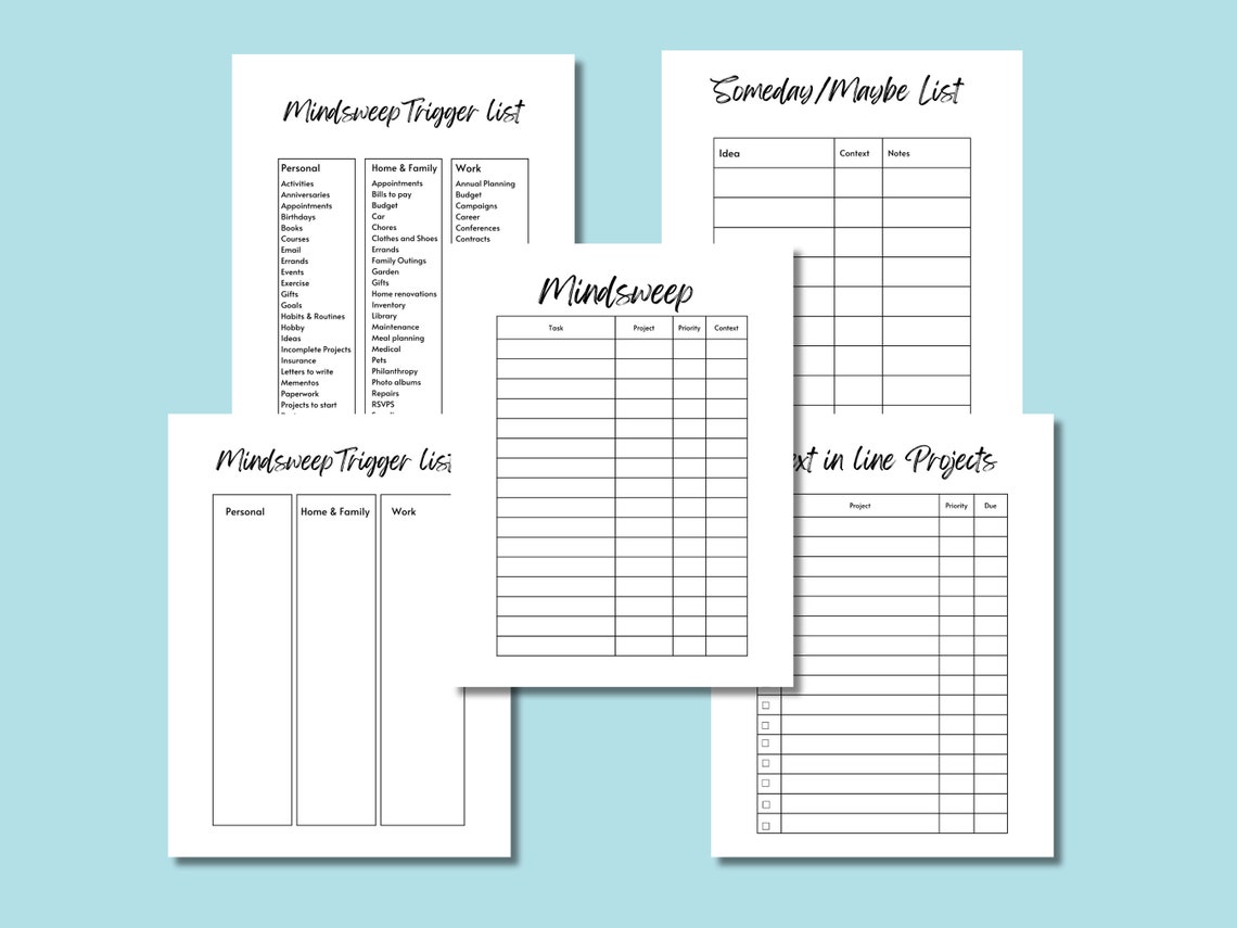 Getting Things Done Planner: GTD Planner Inserts Project Planner, Task ...