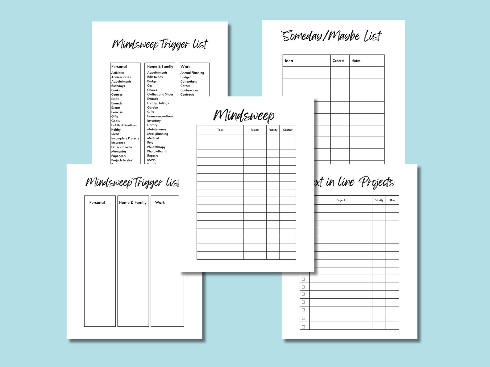 Getting Things Done Planner: GTD Planner Inserts; Project Planner, Task ...
