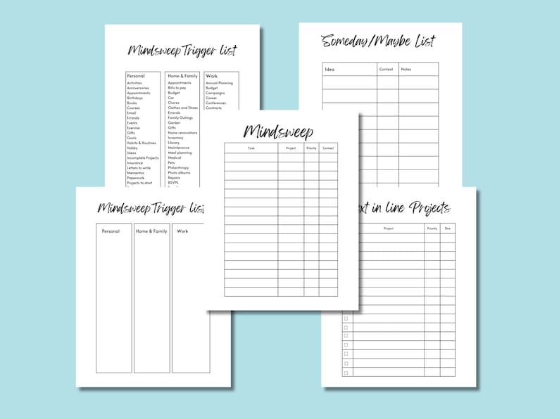 Getting Things Done Planner: GTD Planner Inserts; Project Planner, Task ...