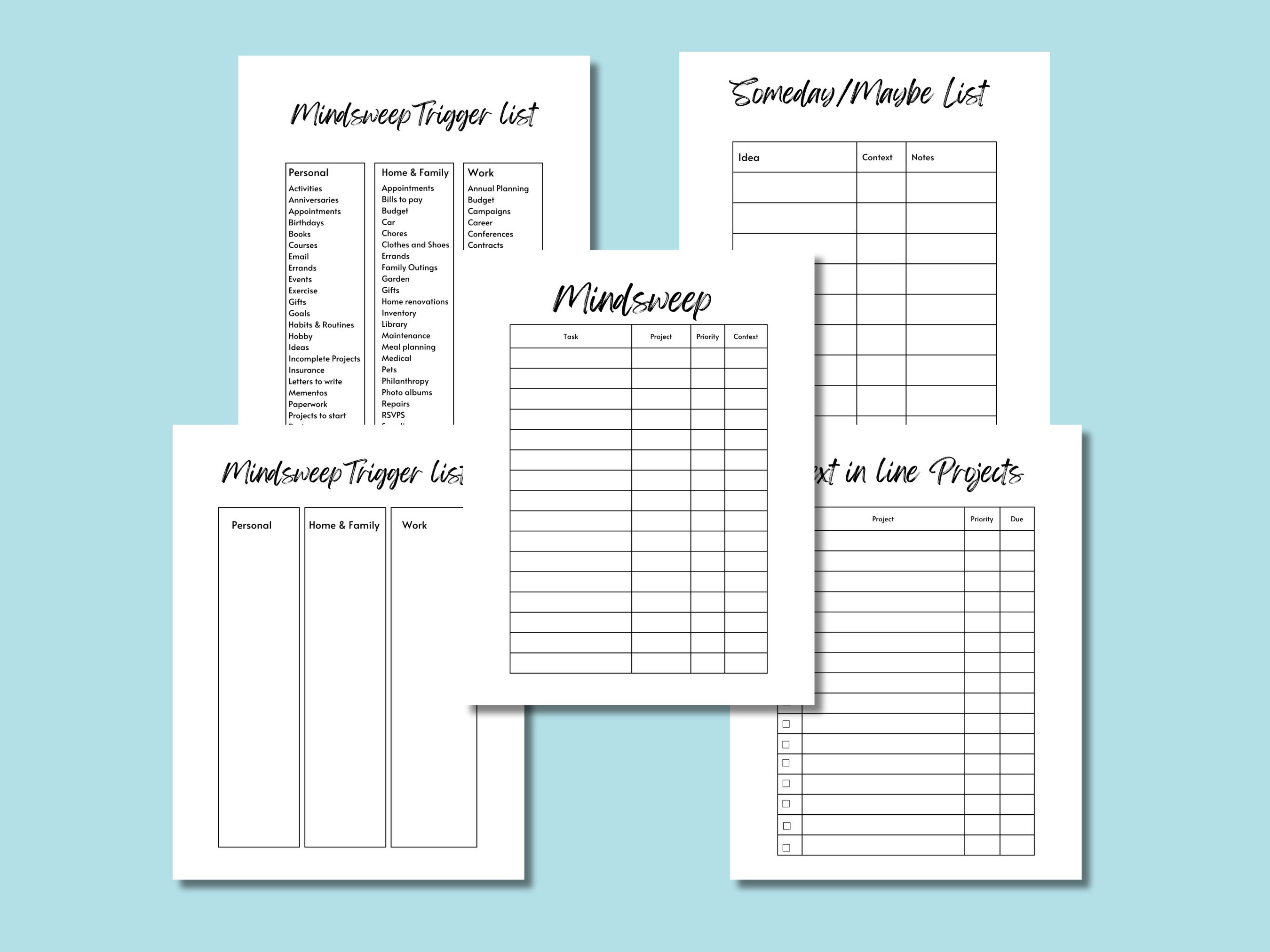 Getting Things Done Planner: GTD Planner Inserts; Project Planner, Task ...