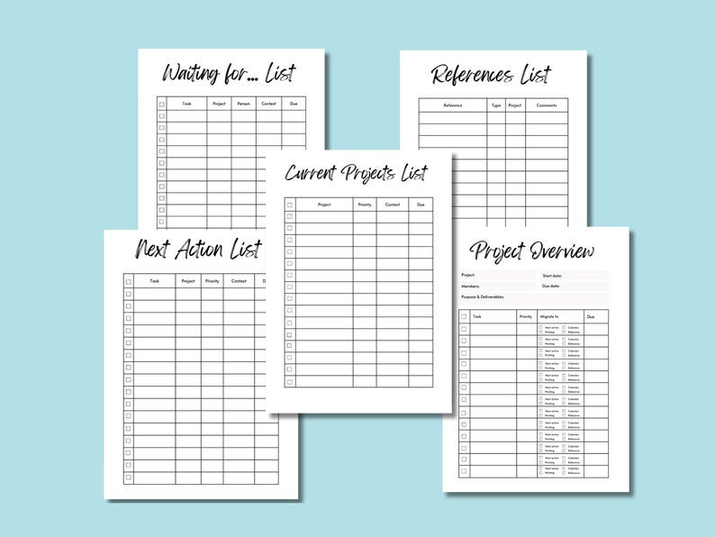 Getting Things Done Planner: GTD Planner Inserts; Project Planner, Task ...