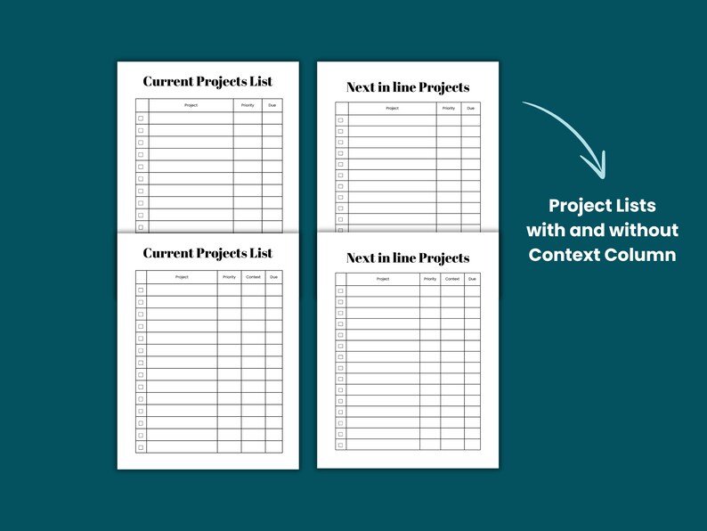 Getting Things Done Planner: GTD Planner Inserts | Project Management ...