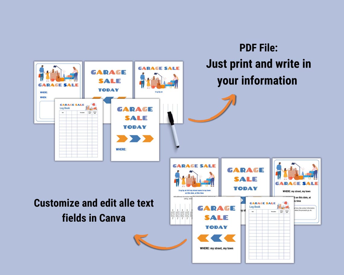 Garage Sale Kit | Editable Garage Sale Signs | Garage Sale Flyers ...