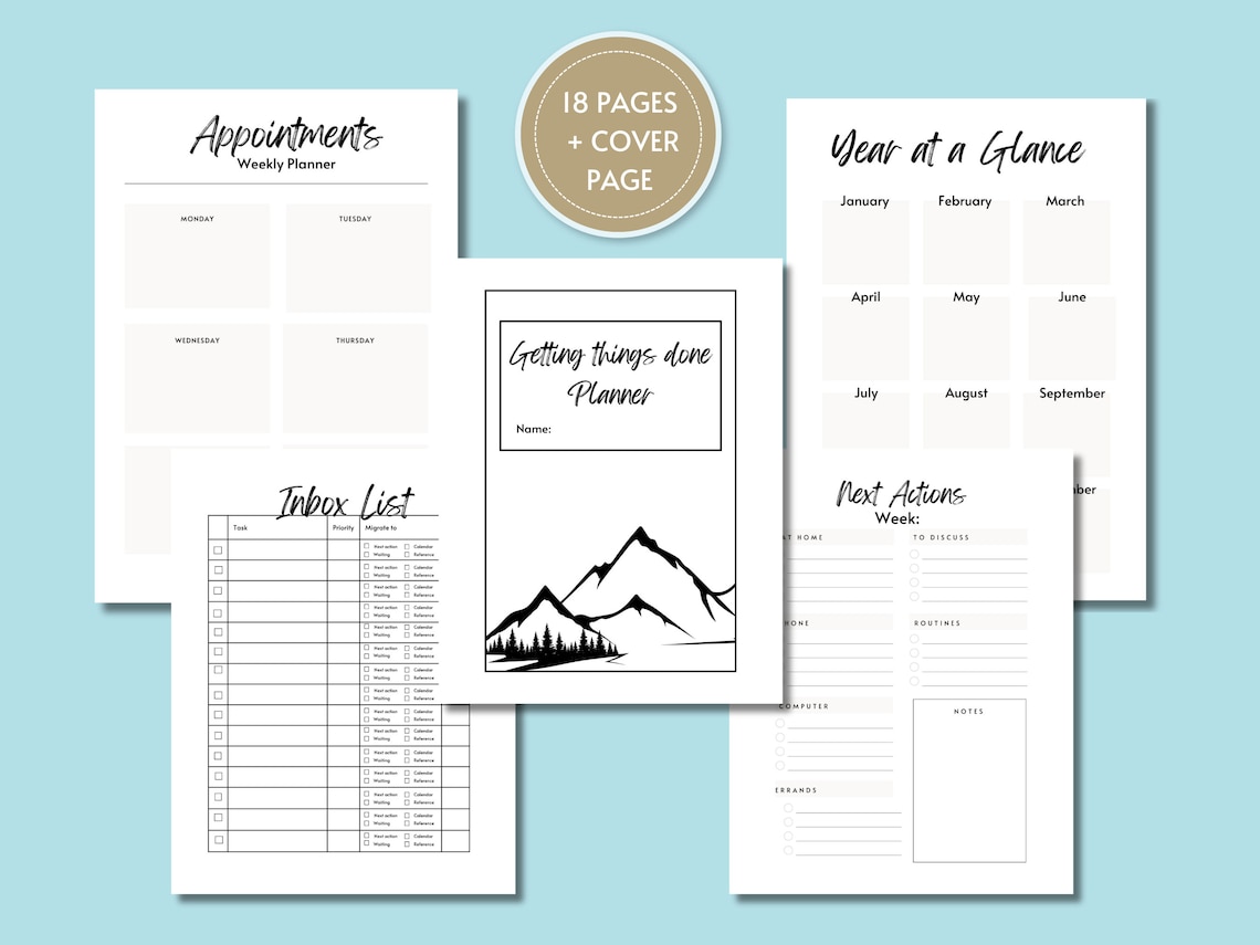 Getting Things Done Planner: GTD Planner Inserts Project Planner, Task ...
