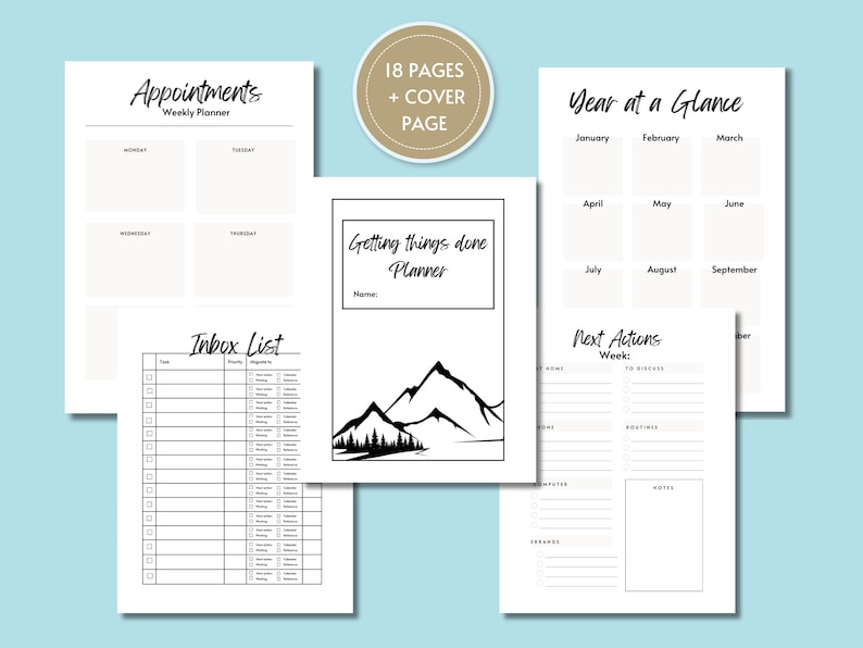 Getting Things Done Planner: GTD Planner Inserts; Project Planner, Task ...
