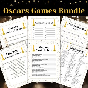 Printable Oscars Game Bundle | Academy Awards Bingo Cards | - Etsy