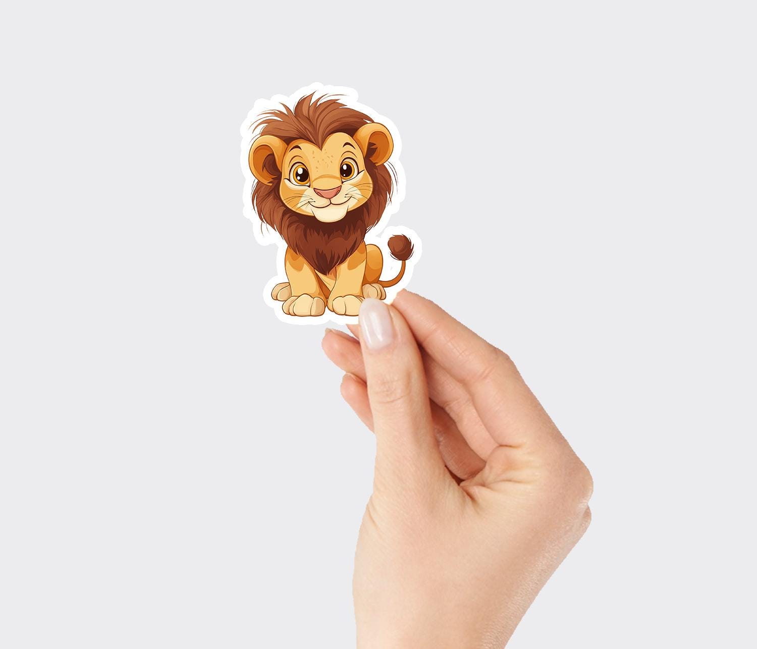 Baby Lion Kiss-cut Stickers, Adorable Vinyl Decal, Cute Animal Laptop ...