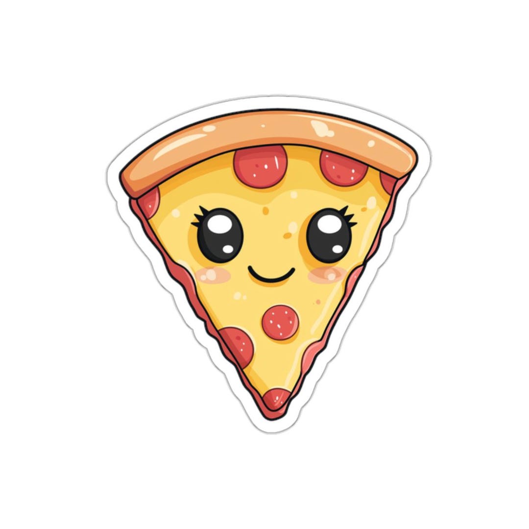 Kawaii Pizza Sticker, Cartoon Food Decal, Cute Slice of Pizza Decor ...