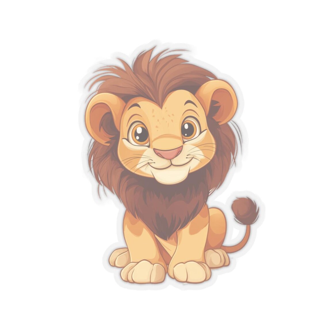 Baby Lion Kiss-cut Stickers, Adorable Vinyl Decal, Cute Animal Laptop ...