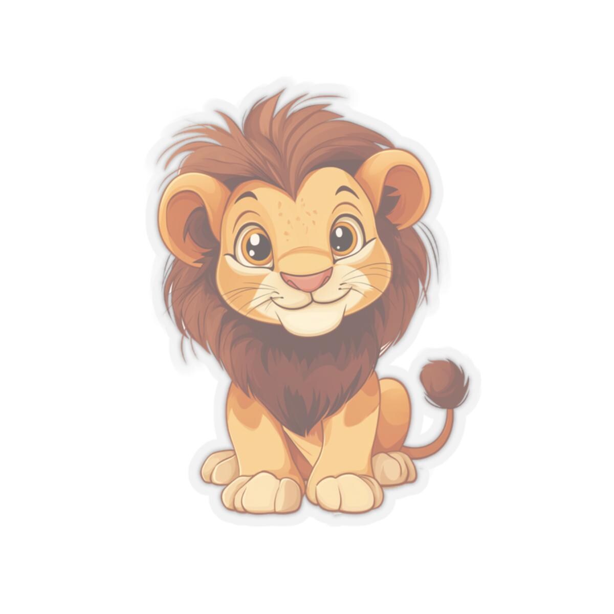 Baby Lion Kiss-cut Stickers, Adorable Vinyl Decal, Cute Animal Laptop ...