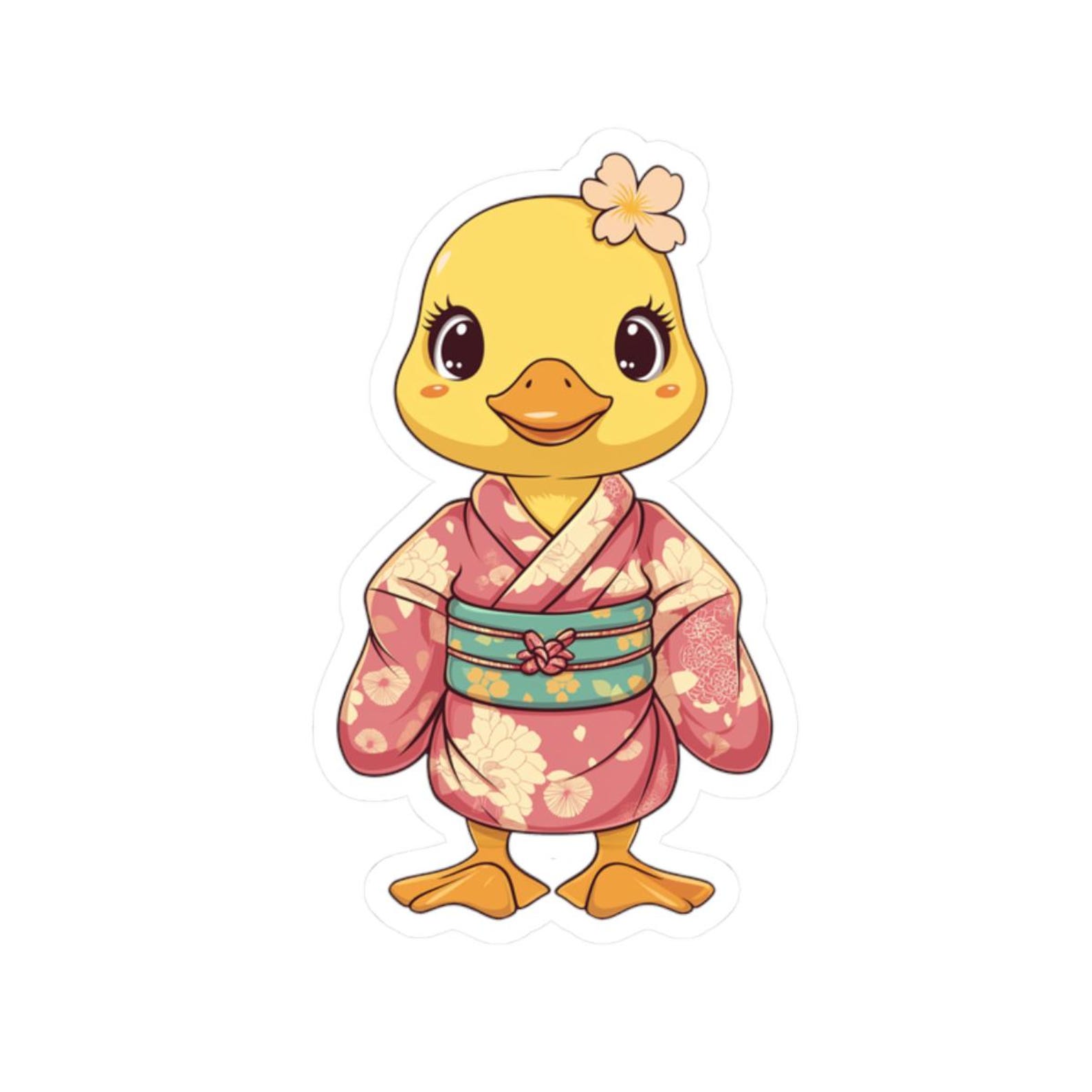 Kimono Duck Vinyl Sticker - Etsy