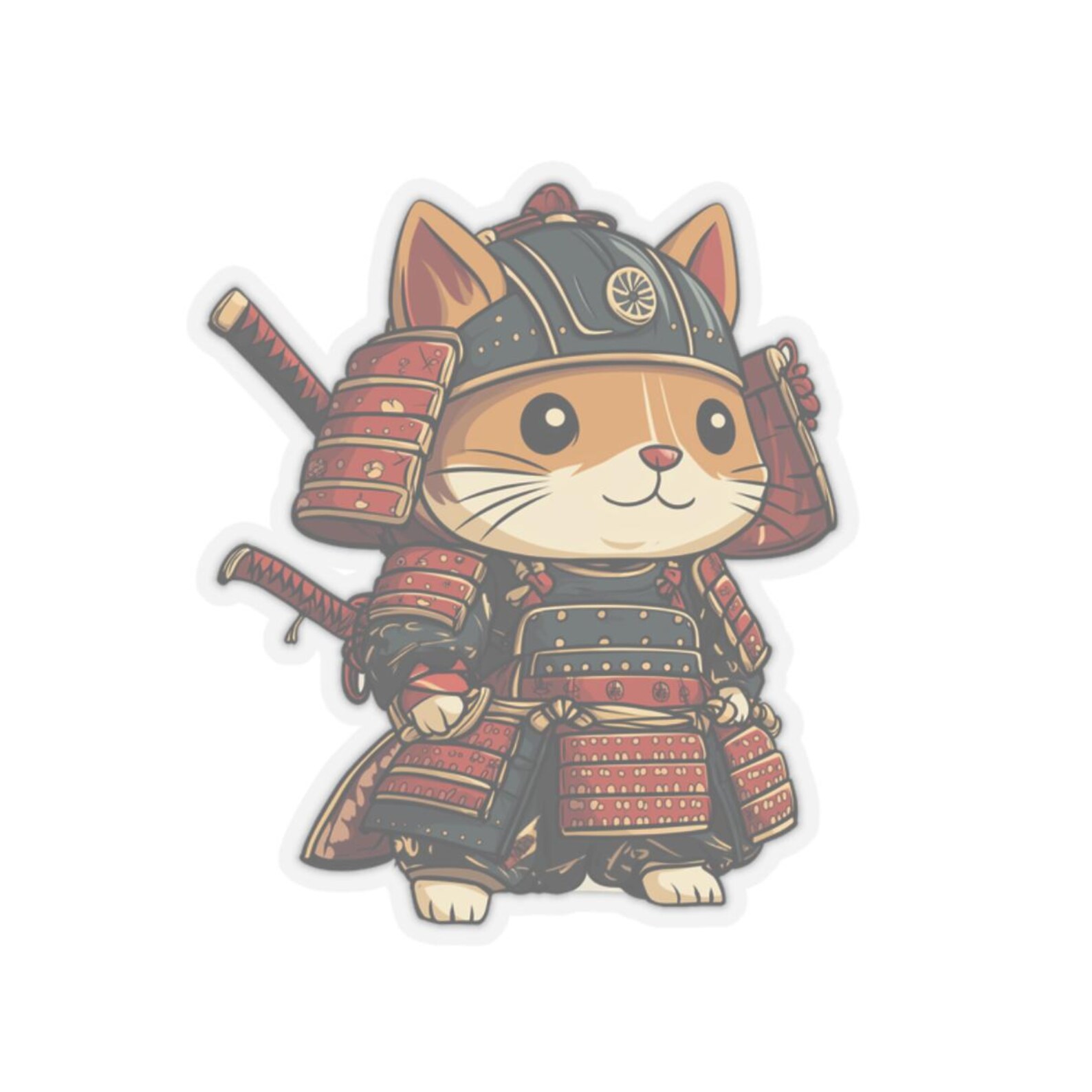 Samurai Cat Vinyl Sticker - Etsy