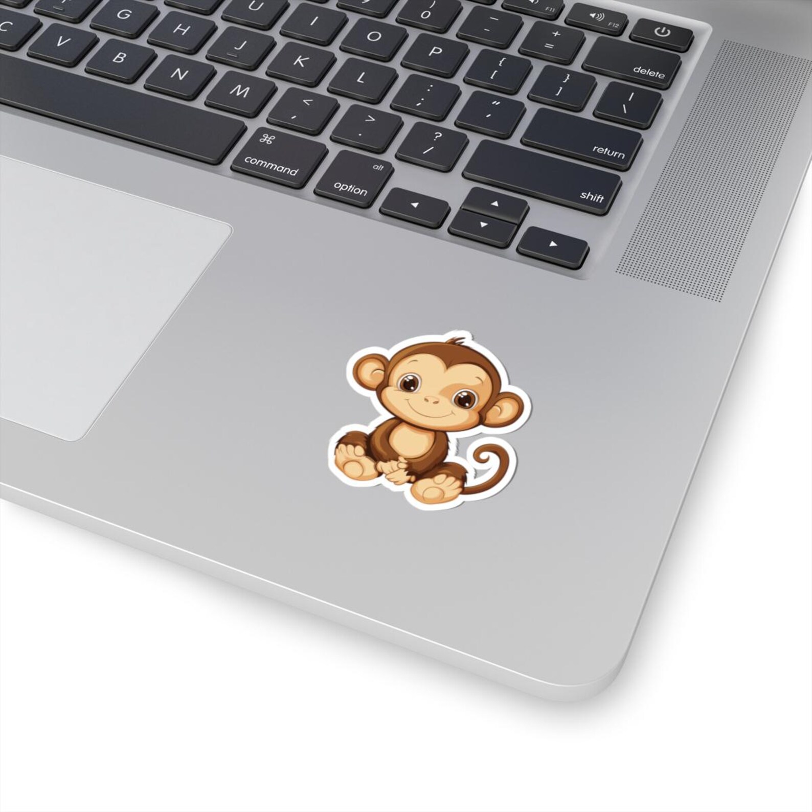 Monkey Vinyl Sticker, Adorable Animal Decal for Laptop, Water Bottle ...