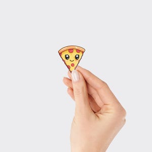 Kawaii Pizza Sticker, Cartoon Food Decal, Cute Slice of Pizza Decor ...
