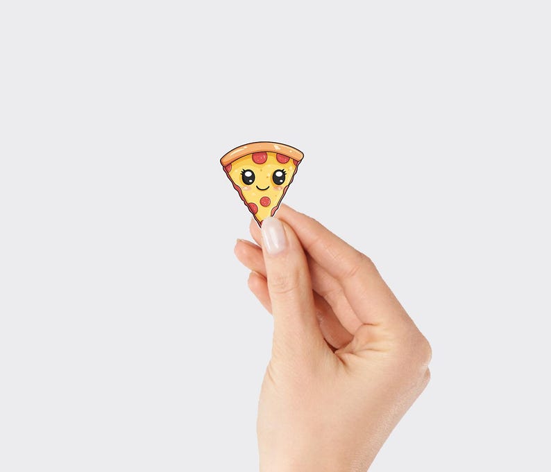 Kawaii Pizza Sticker, Cartoon Food Decal, Cute Slice of Pizza Decor ...