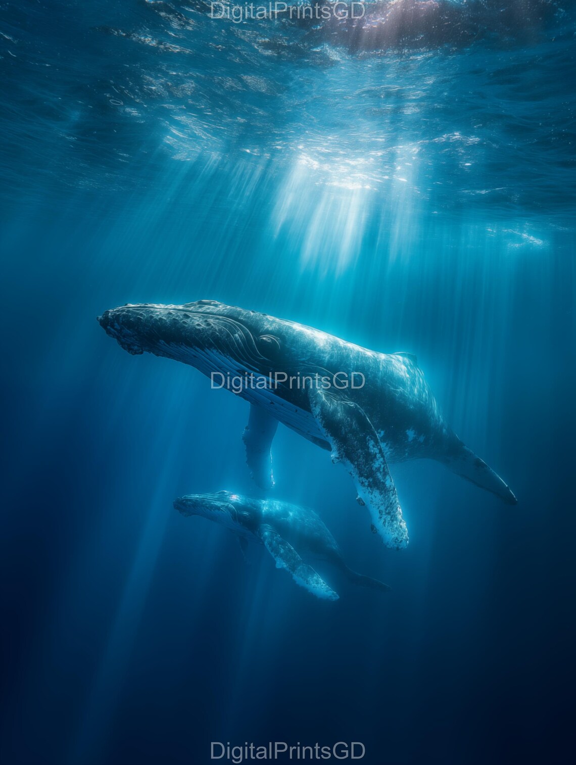 Humpback Whale Wall Art Set of 4 | 4K Ocean Photography Prints | Marine ...