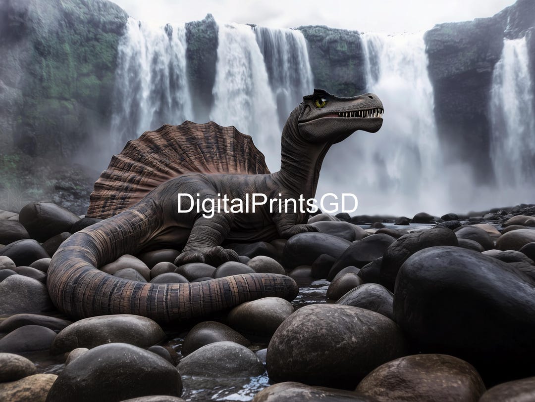 Spinosaurus Wall Art Collection, Prehistoric Decor, Dinosaur Art Prints ...