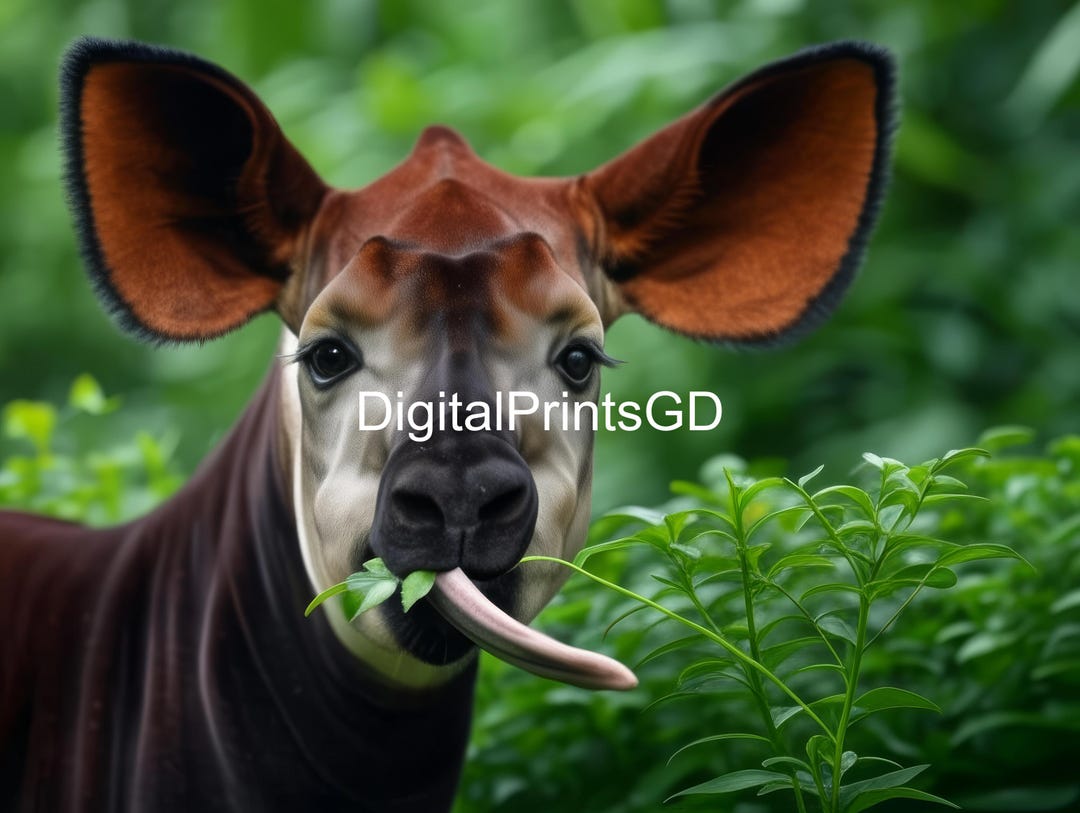 Okapi Digital Art Print - Jungle Wildlife Wall Art - Exotic Animal ...