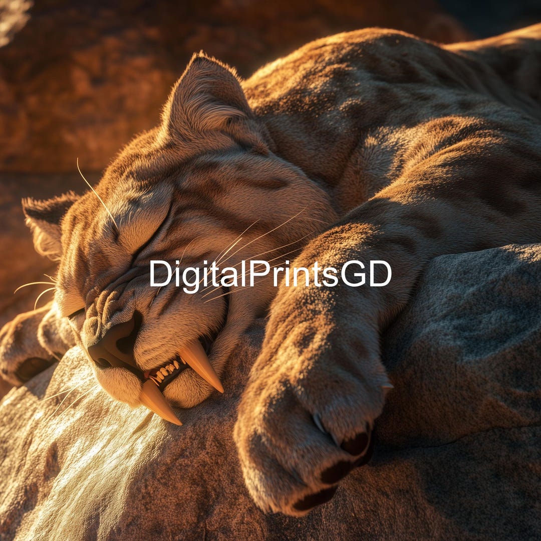 Smilodon Art Print Collection | Ice Age Saber-tooth Tiger | 2K ...