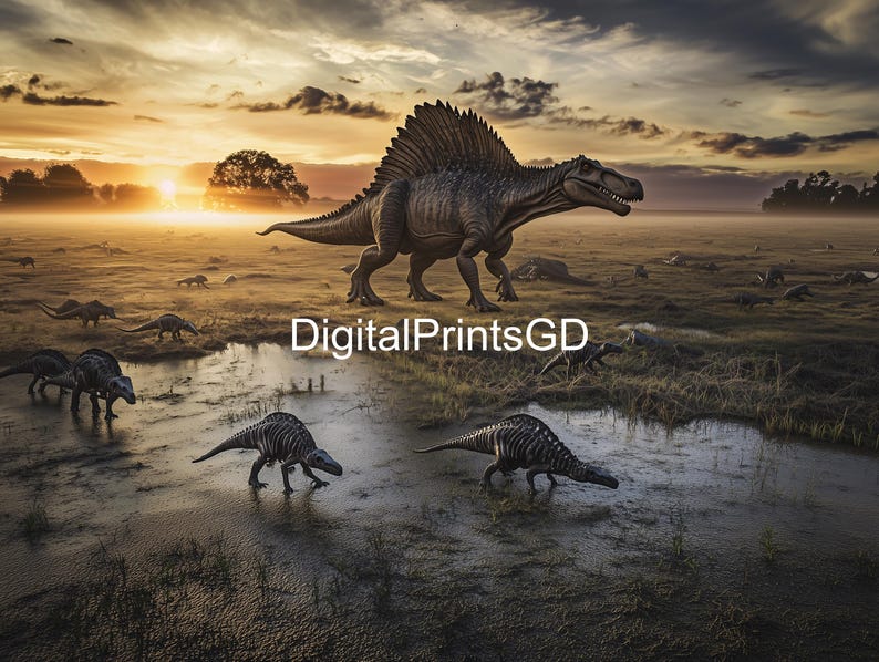 Spinosaurus Wall Art, Dinosaur Decor, Jurassic Poster, Prehistoric ...