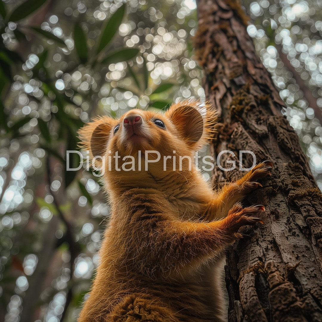 Tree Kangaroo Print, Marsupial Digital Art,arboreal Kangaroo Photo ...