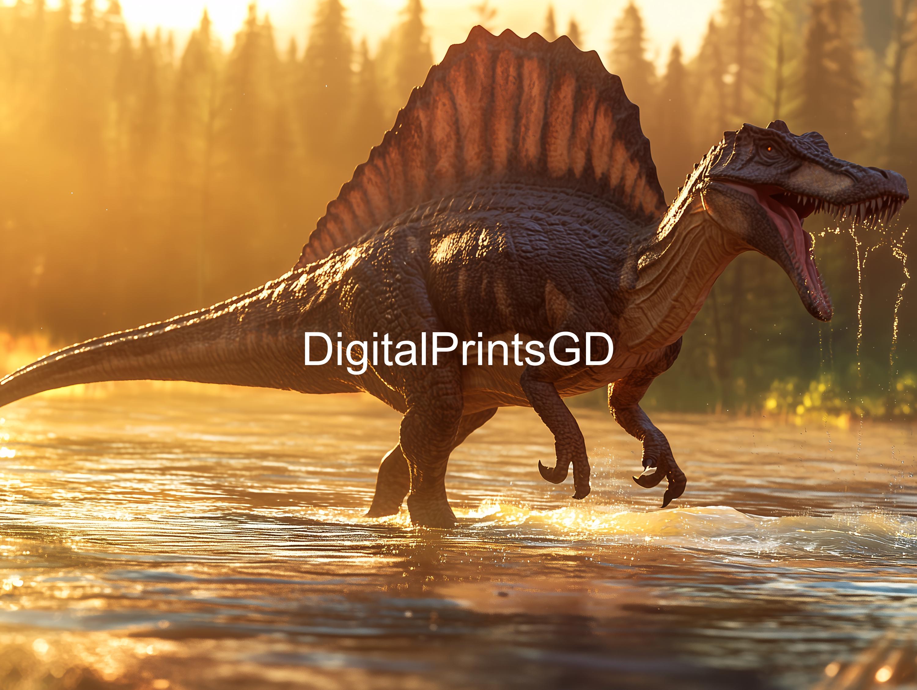 Spinosaurus Wall Art Collection, Prehistoric Decor, Dinosaur Art Prints ...