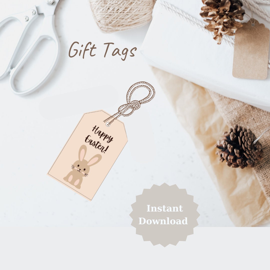 Happy Easter Gift Tags Happy Easter Day Printable Cards Bunny Cards - Etsy