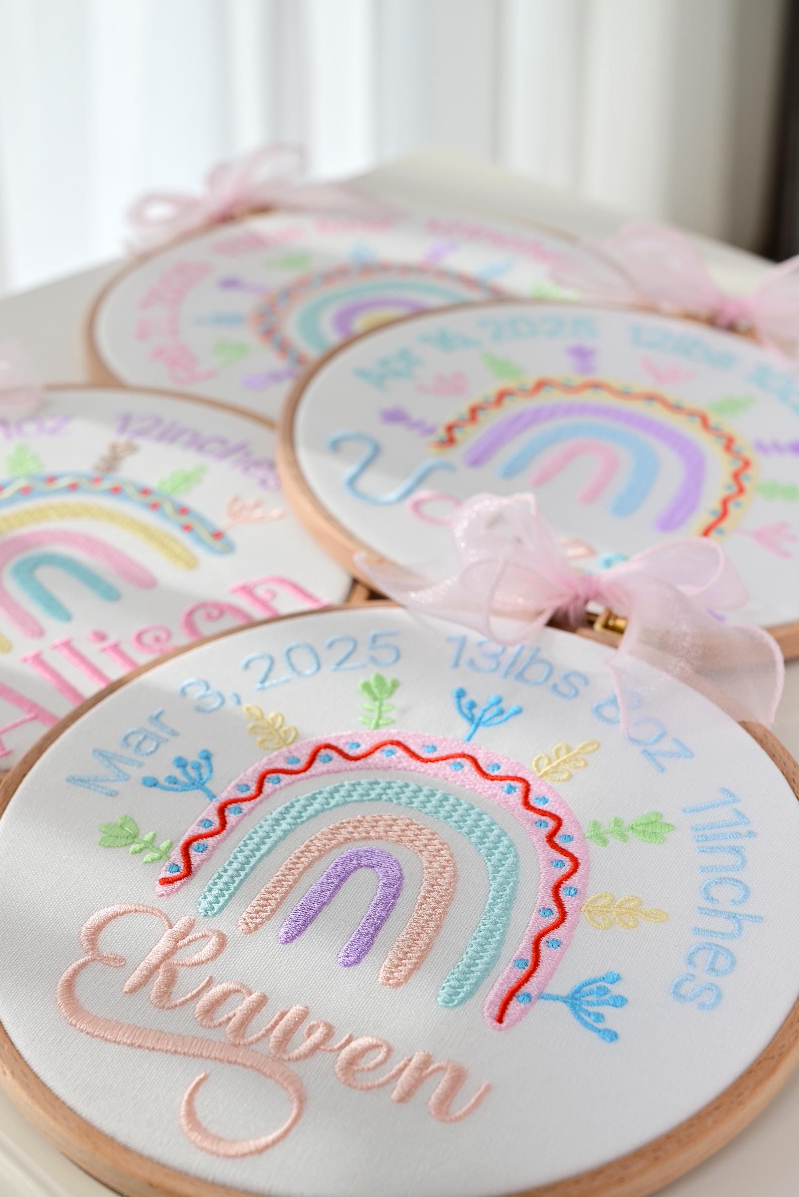 Baby Hospital Sign Rainbow Baby Announcement Round Name Sign Baby Name ...