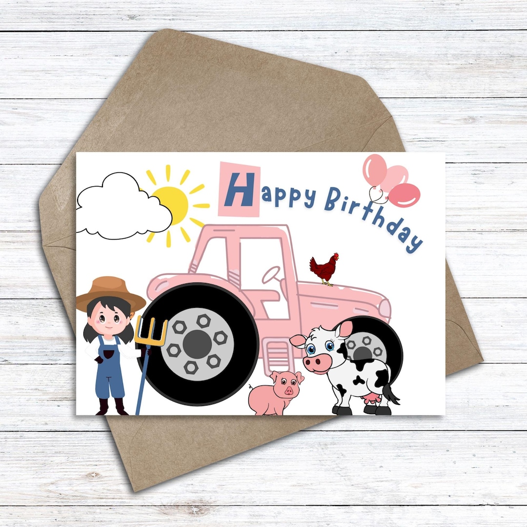 Printable Birthday Cards - Farmer - Printable Version - Etsy