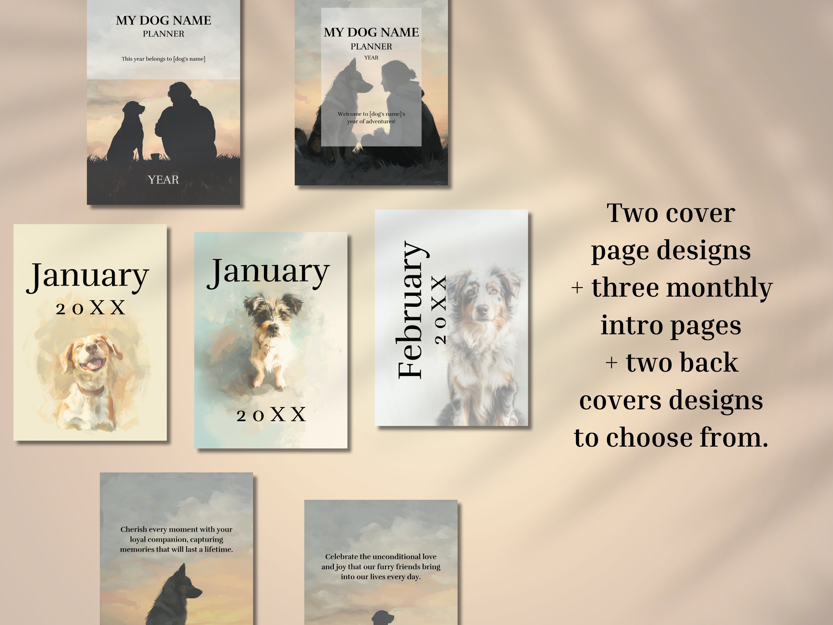 Dog Themed Planner Canva Template - Customizable and Printable PDF With ...