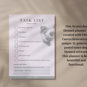 Dog Themed Planner Canva Template - Customizable and Printable PDF With ...