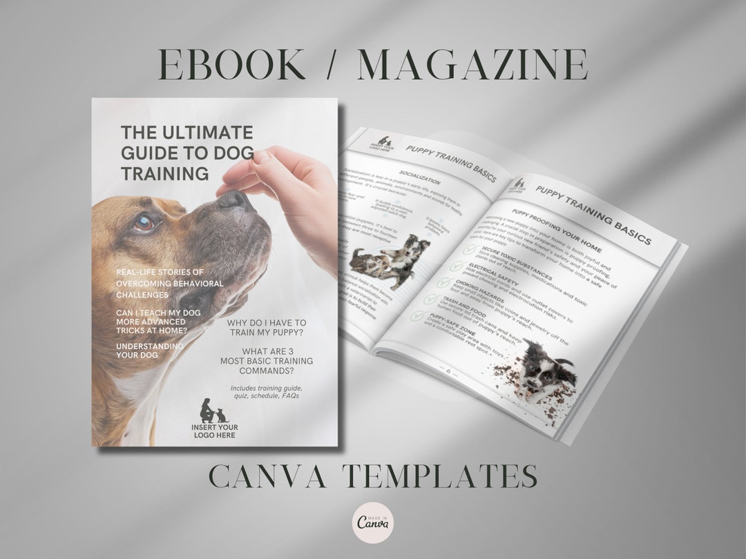 Ultimate Dog Training Guide Canva Template - Editable E-book/magazine ...