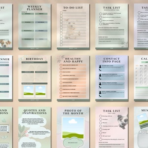 Dog Themed Planner Canva Template - Customizable and Printable PDF With ...